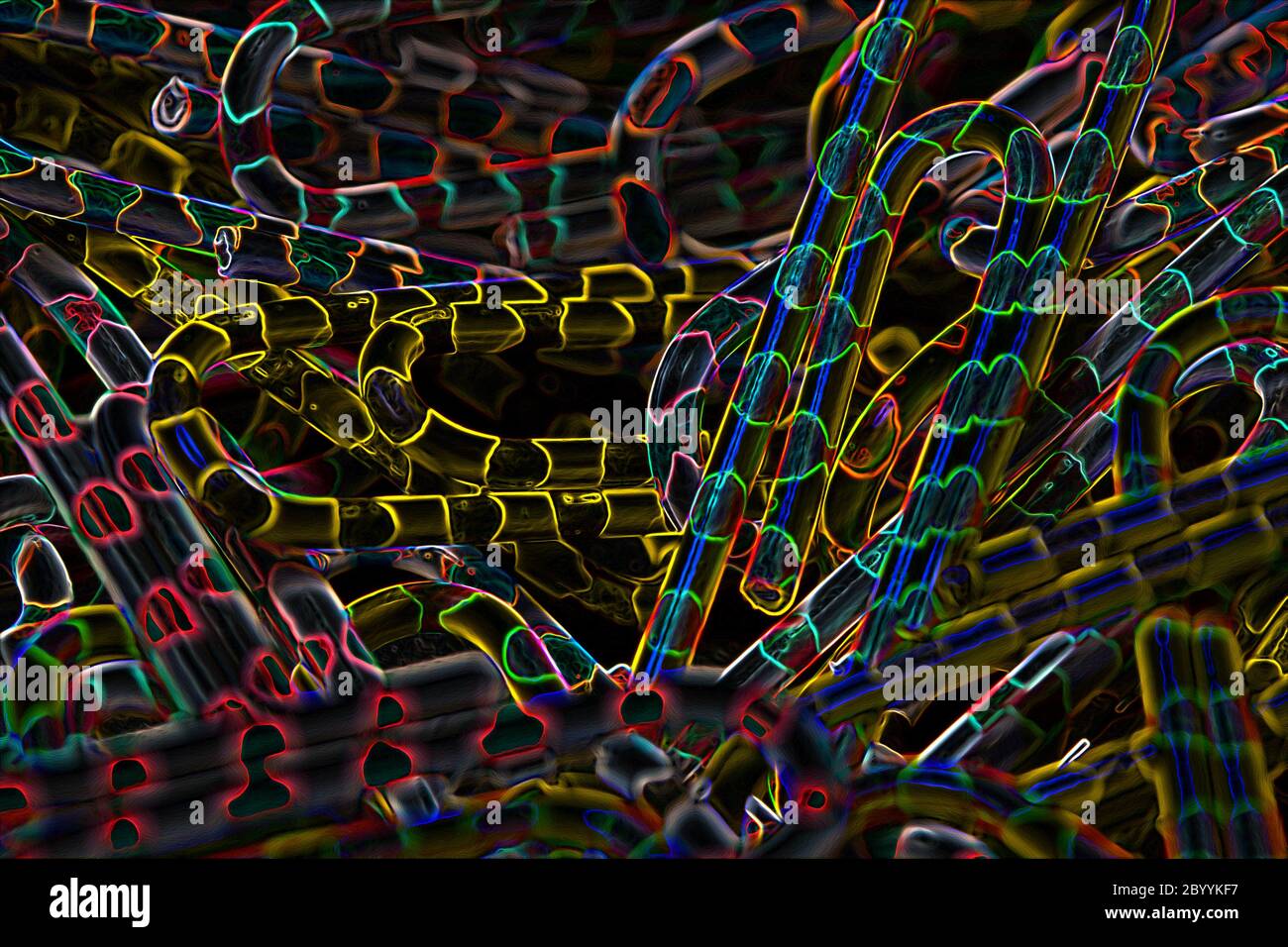 Neon Paper clips Stock Photo - Alamy