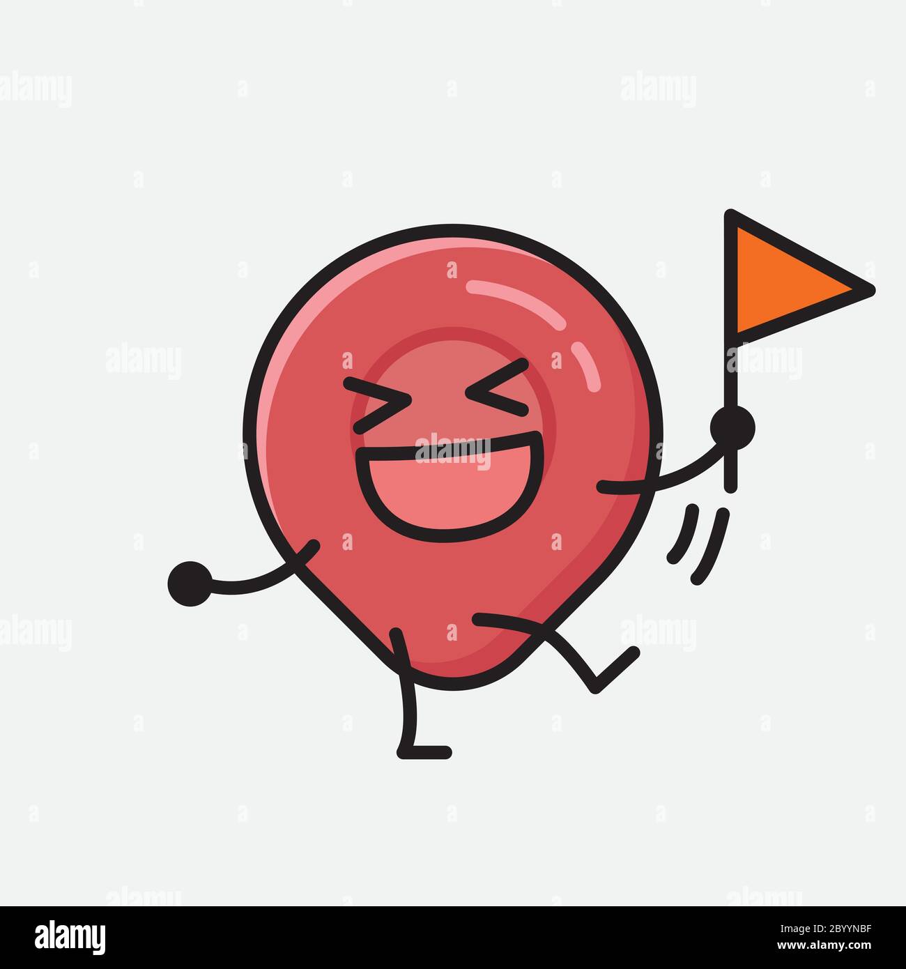 An illustration of Cute Pin Point Icon Mascot Vector Character in Flat ...