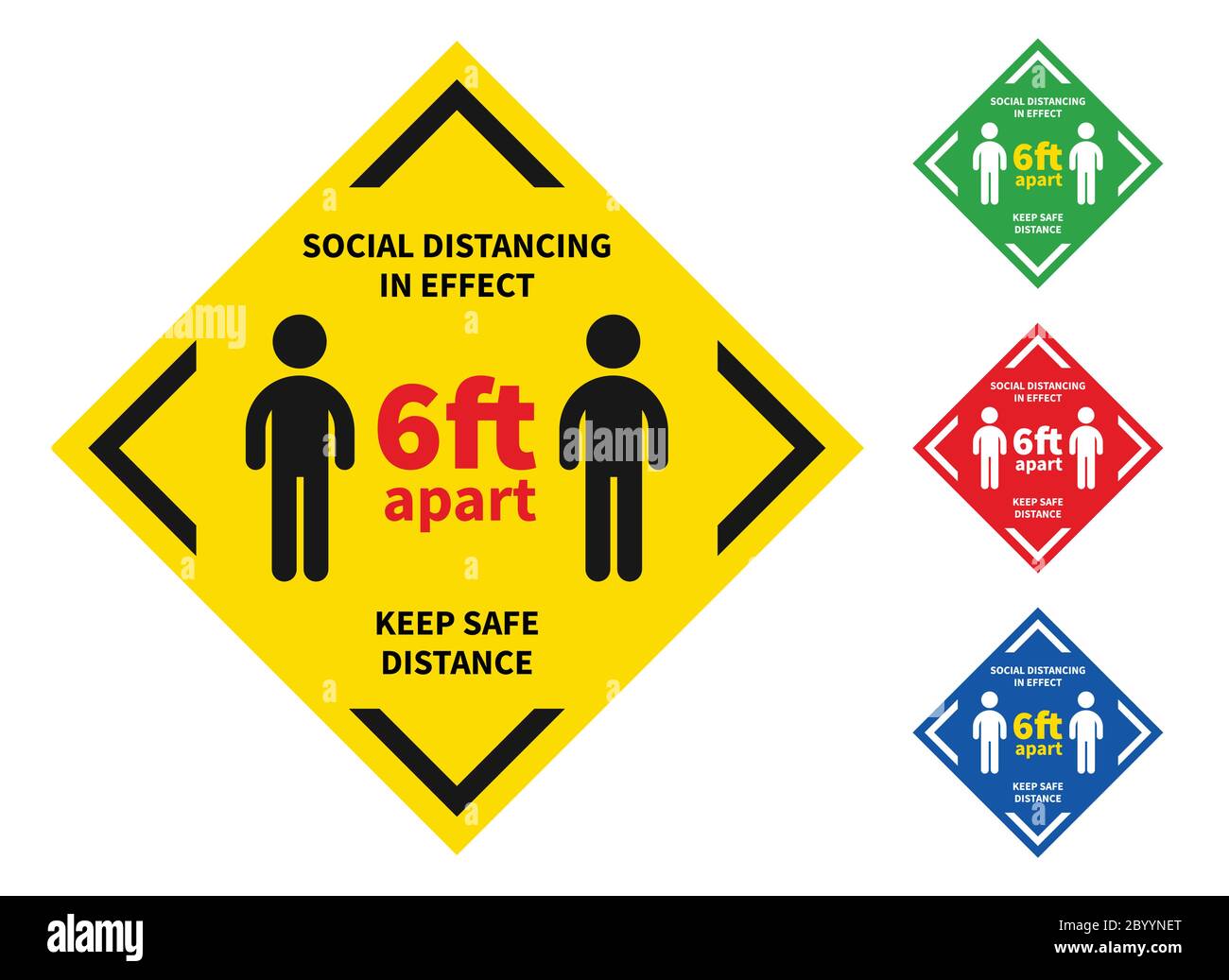 Notice please keep apart and practice social distancing to stop the ...