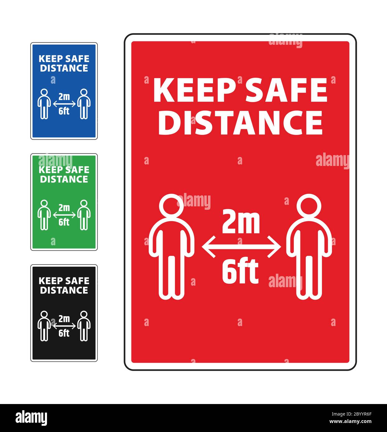 Notice please keep apart and practice social distancing to stop the ...