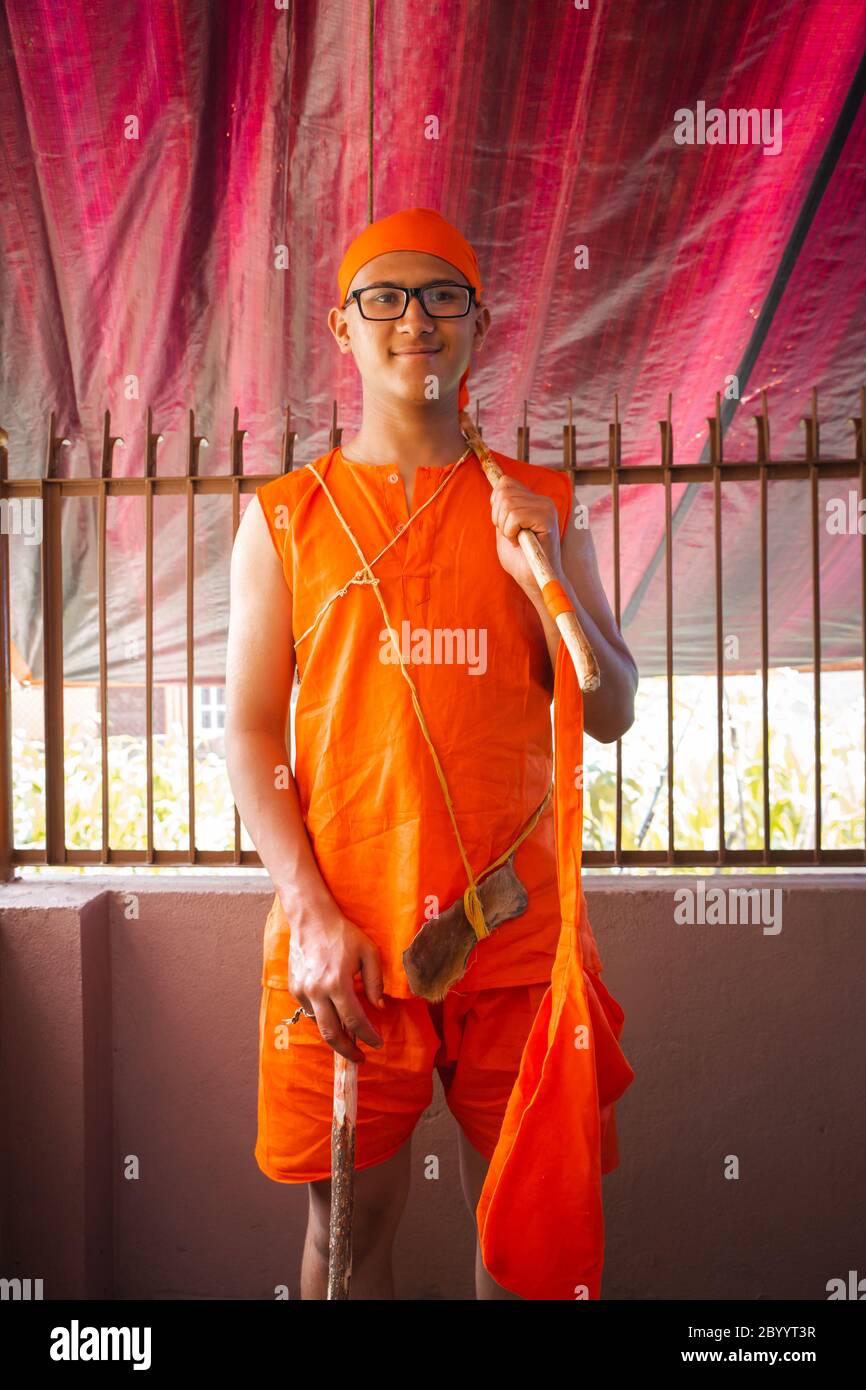 Kathmandu,Nepal - June 11,2019: Hindu Brahmin Boy Posing for a ...