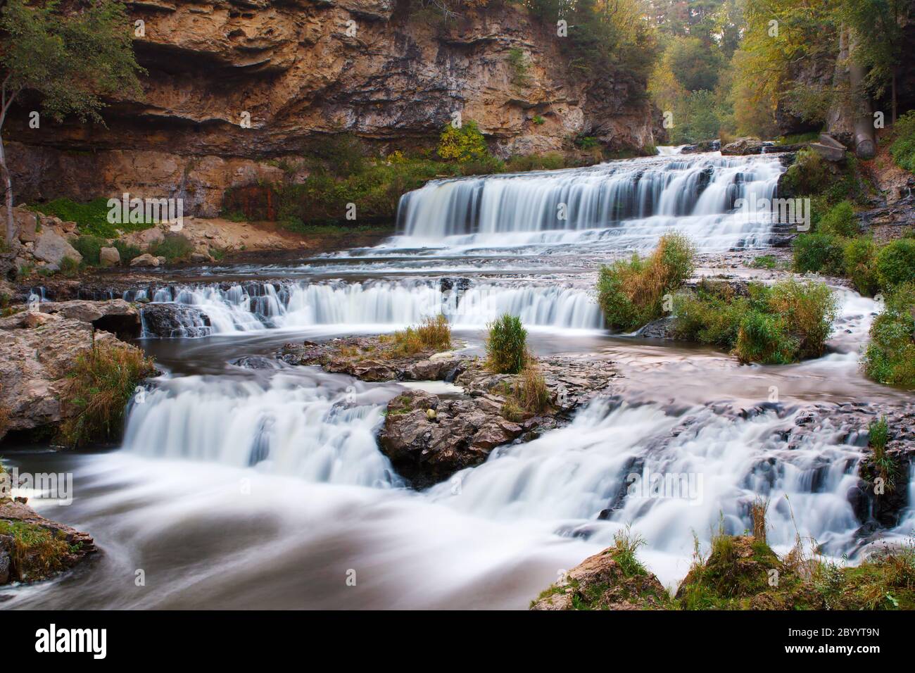 Beautiful River Waterfall Stock Photo - Alamy