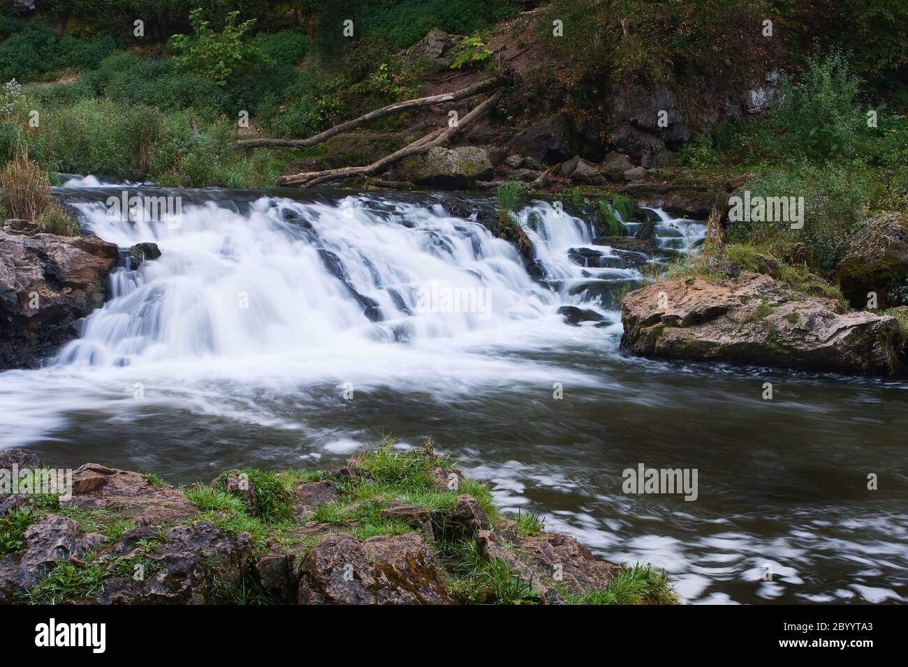 Silky Waterfall on River Stock Photo - Alamy