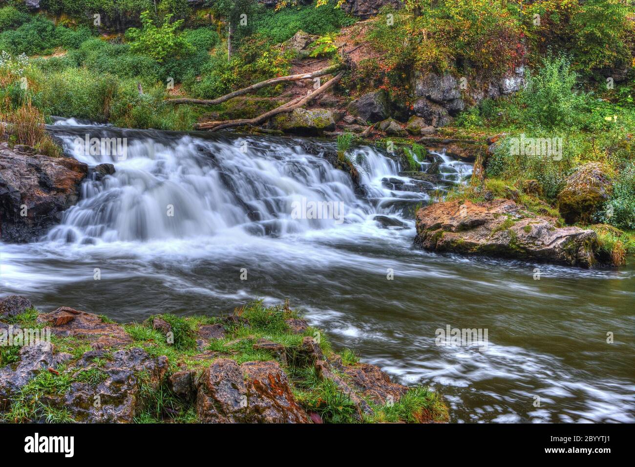 Beautiful River Waterfall in HDR High Dynamic Range Stock Photo - Alamy