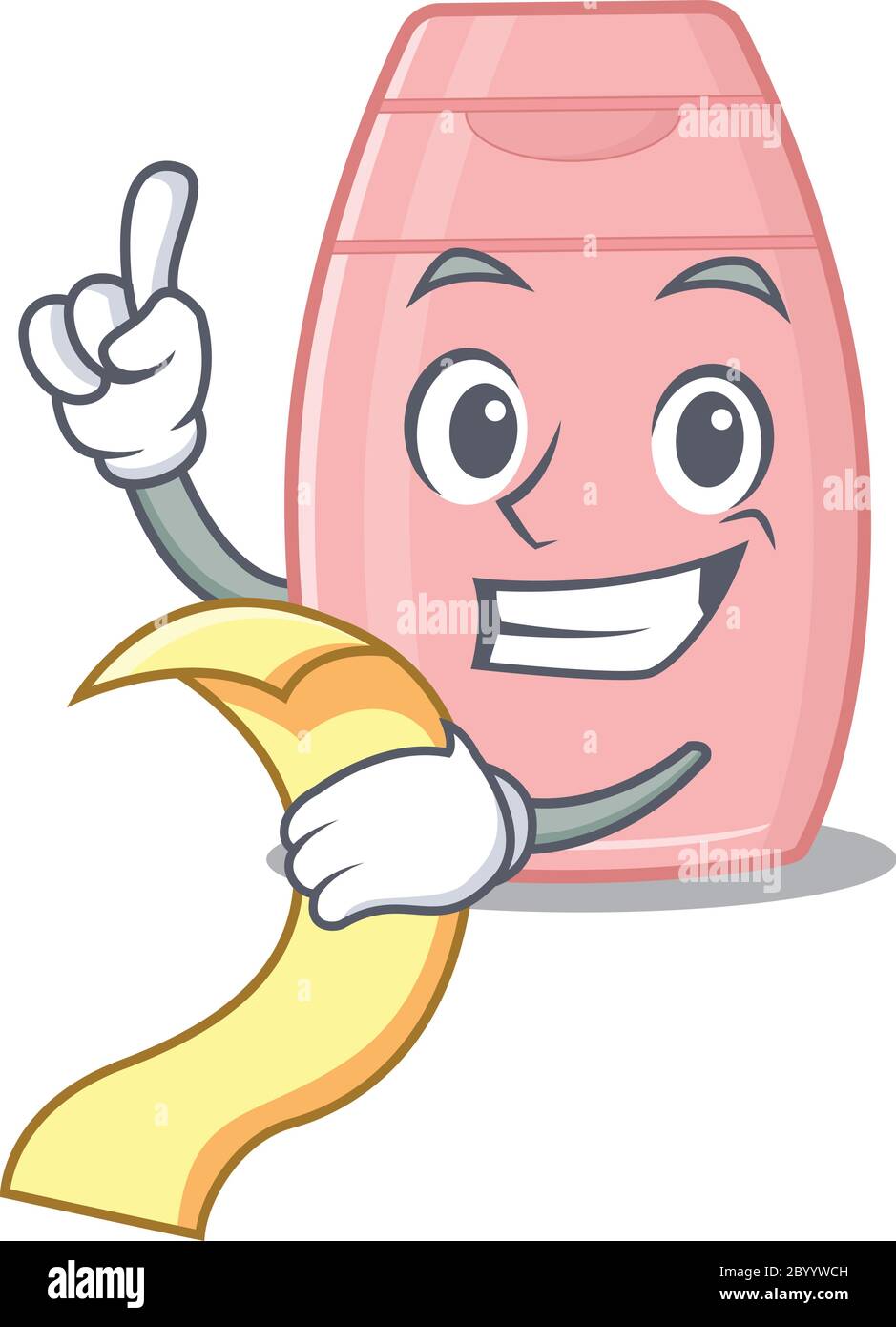 Baby cream mascot character style with a menu on his hand Stock Vector ...