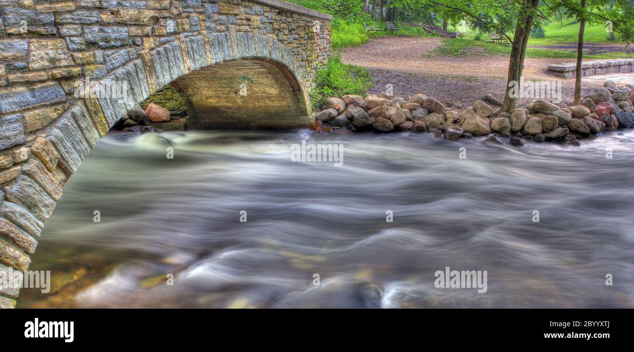 River Bridge HDR Stock Photo - Alamy