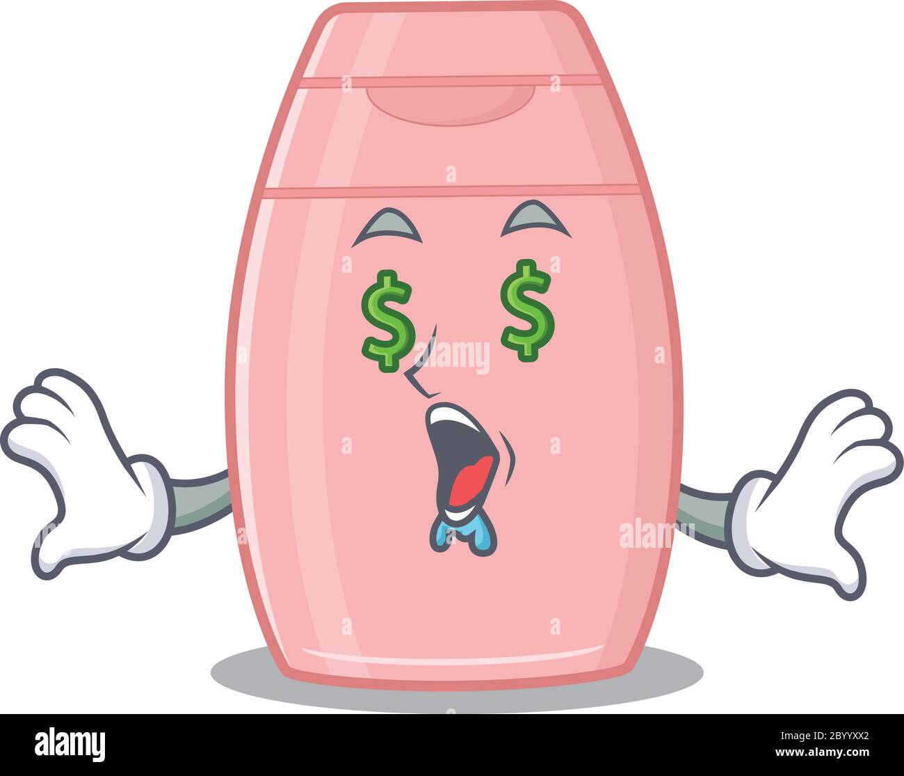 wealthy cartoon character concept of baby cream with money eyes Stock ...