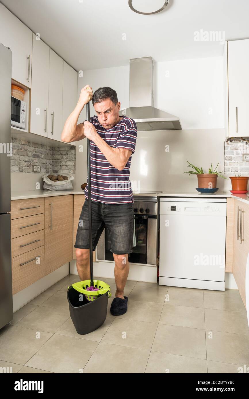 Man mop funny hi-res stock photography and images - Alamy