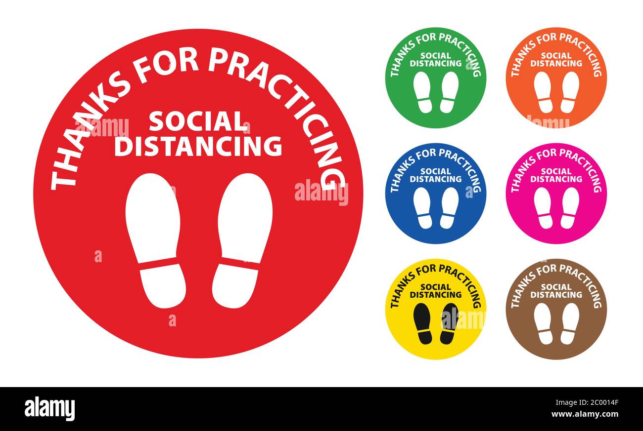 Notice please keep apart and practice social distancing to stop the ...