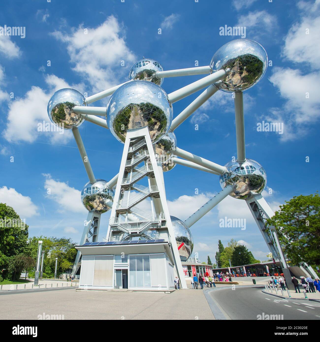 BRUSSELS, BELGIUM - MAY 16 : Atomium facade on May 16, 2014 in Brussels ...