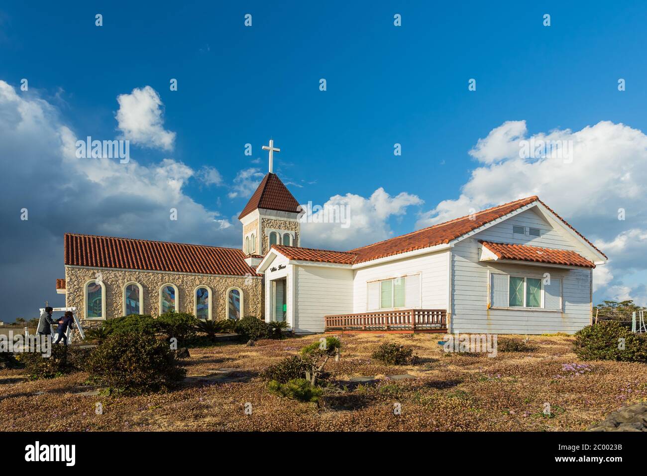 Church in Seopjikoji Mount Jeju Island , South Korea Stock Photo - Alamy