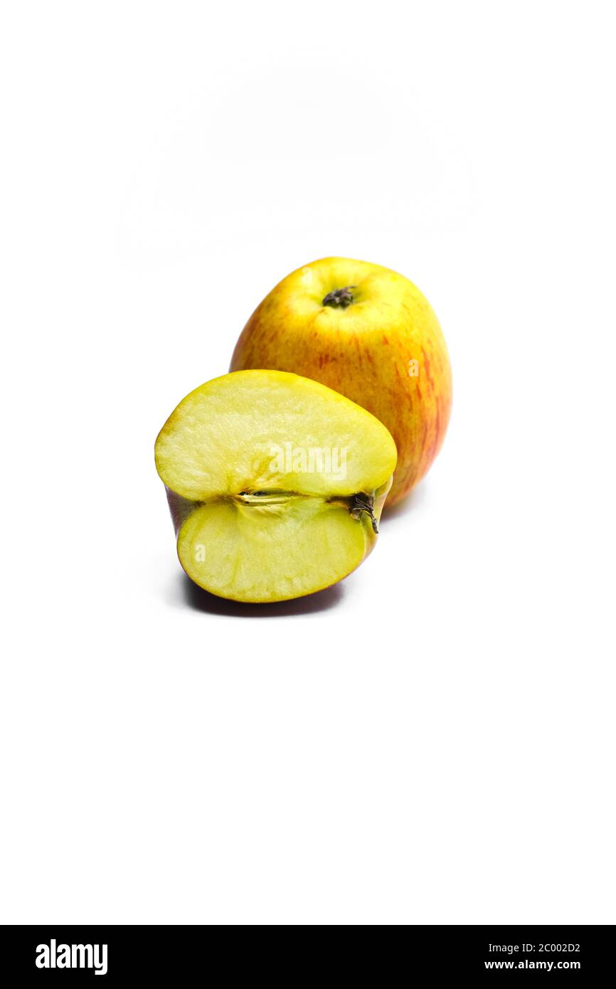 Fresh apple with slice isolated on white background Stock Photo - Alamy