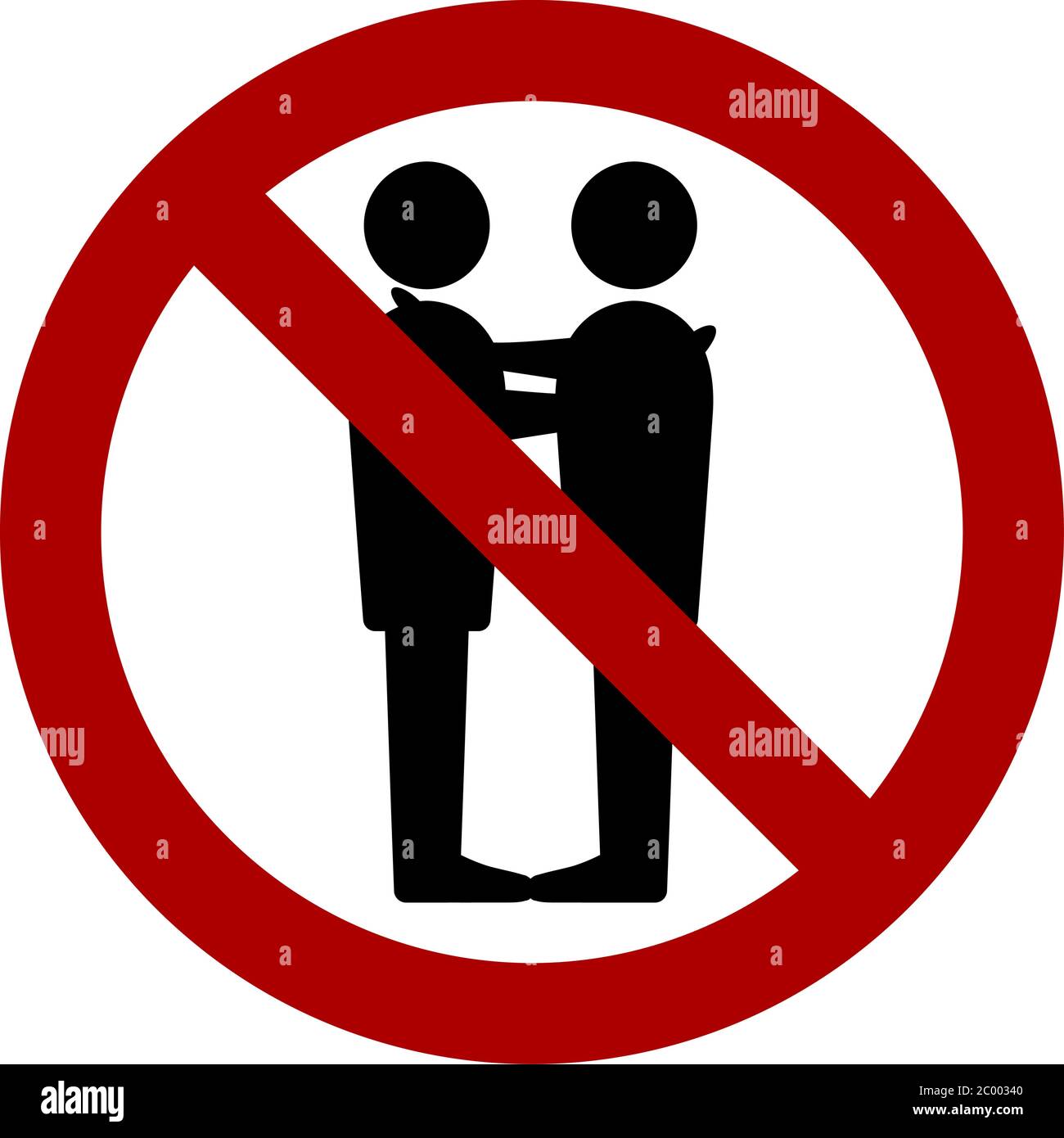 Social Distancing No Hugs Sign. Vector Image Stock Vector Image & Art ...