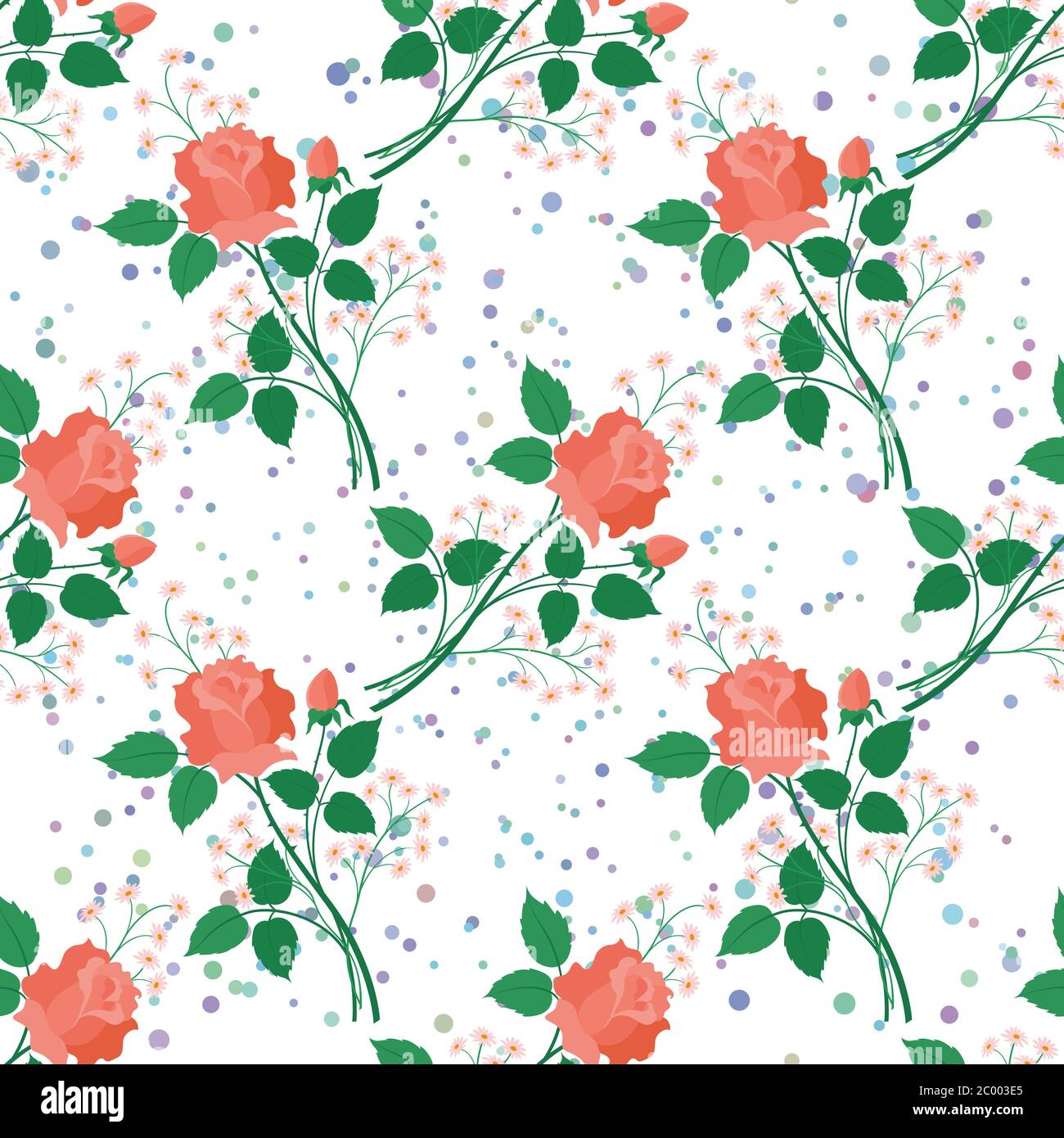 Seamless pattern of roses Cut Out Stock Images & Pictures - Alamy