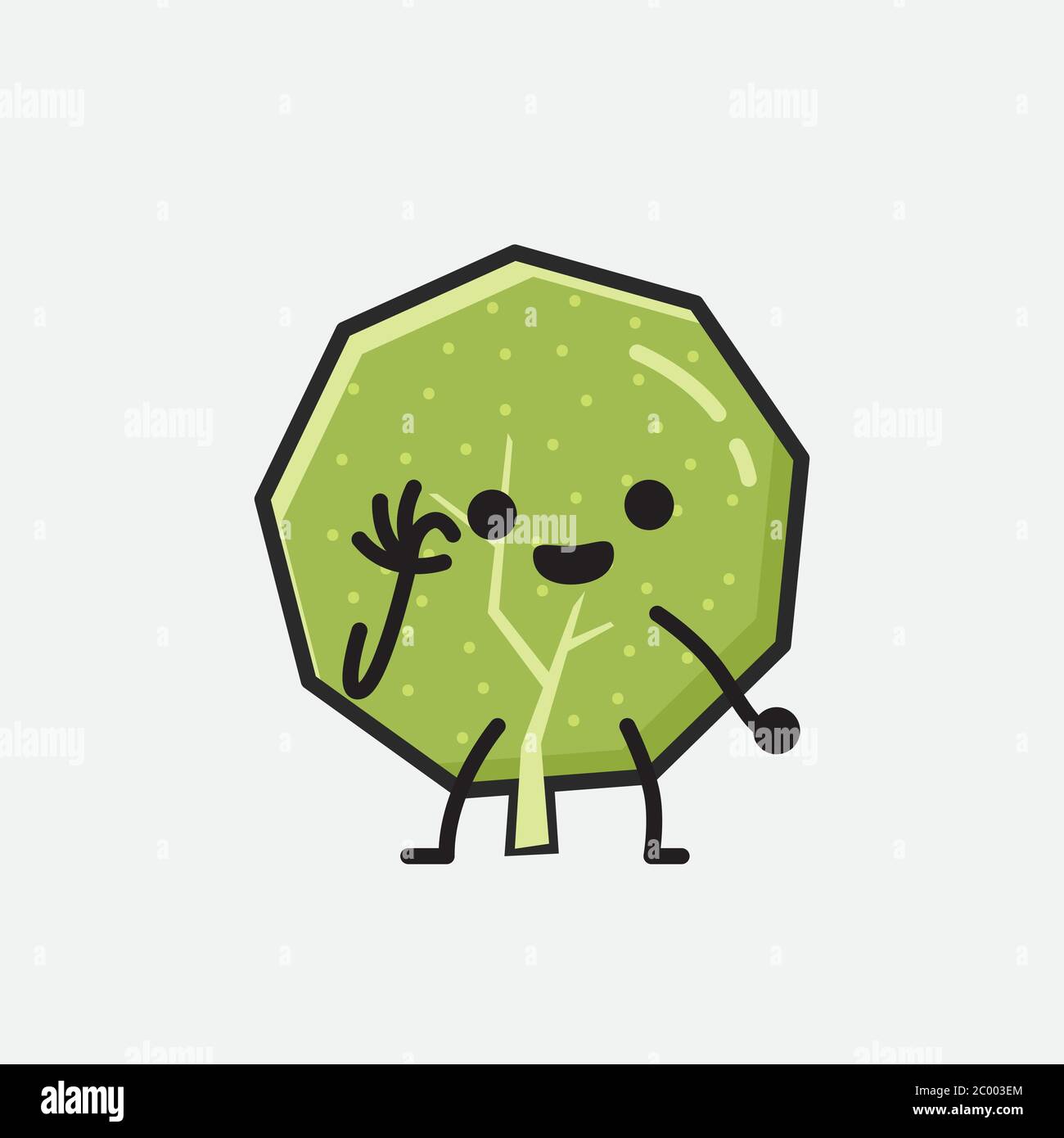 An illustration of Cute Green Tree Mascot Vector Character in Flat ...
