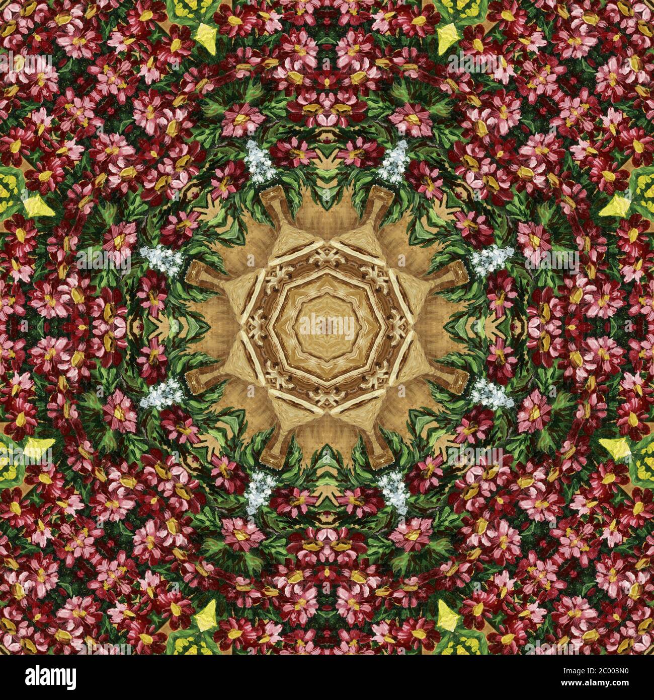 Seamless floral pattern, oil painting Stock Photo - Alamy