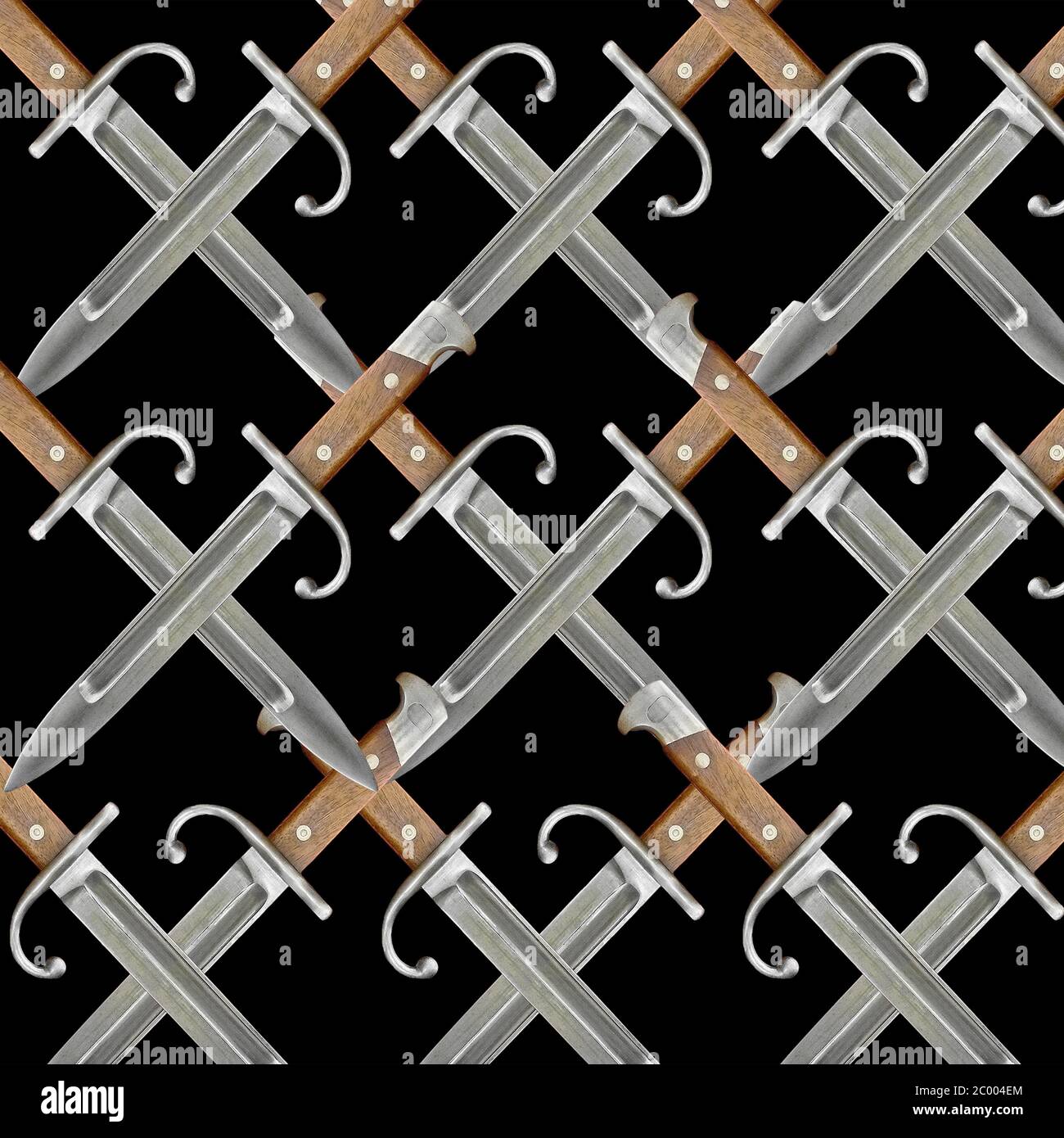 kitchen Knife pattern motif in geometric symmetric style against white ...