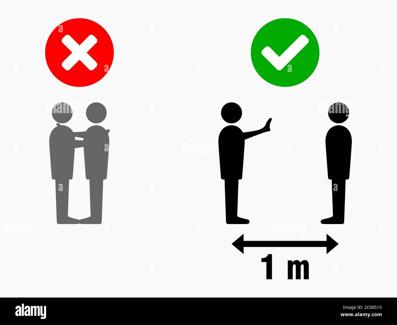 Social Distancing Keep Your Distance 1 Meter No Hugs Greeting ...