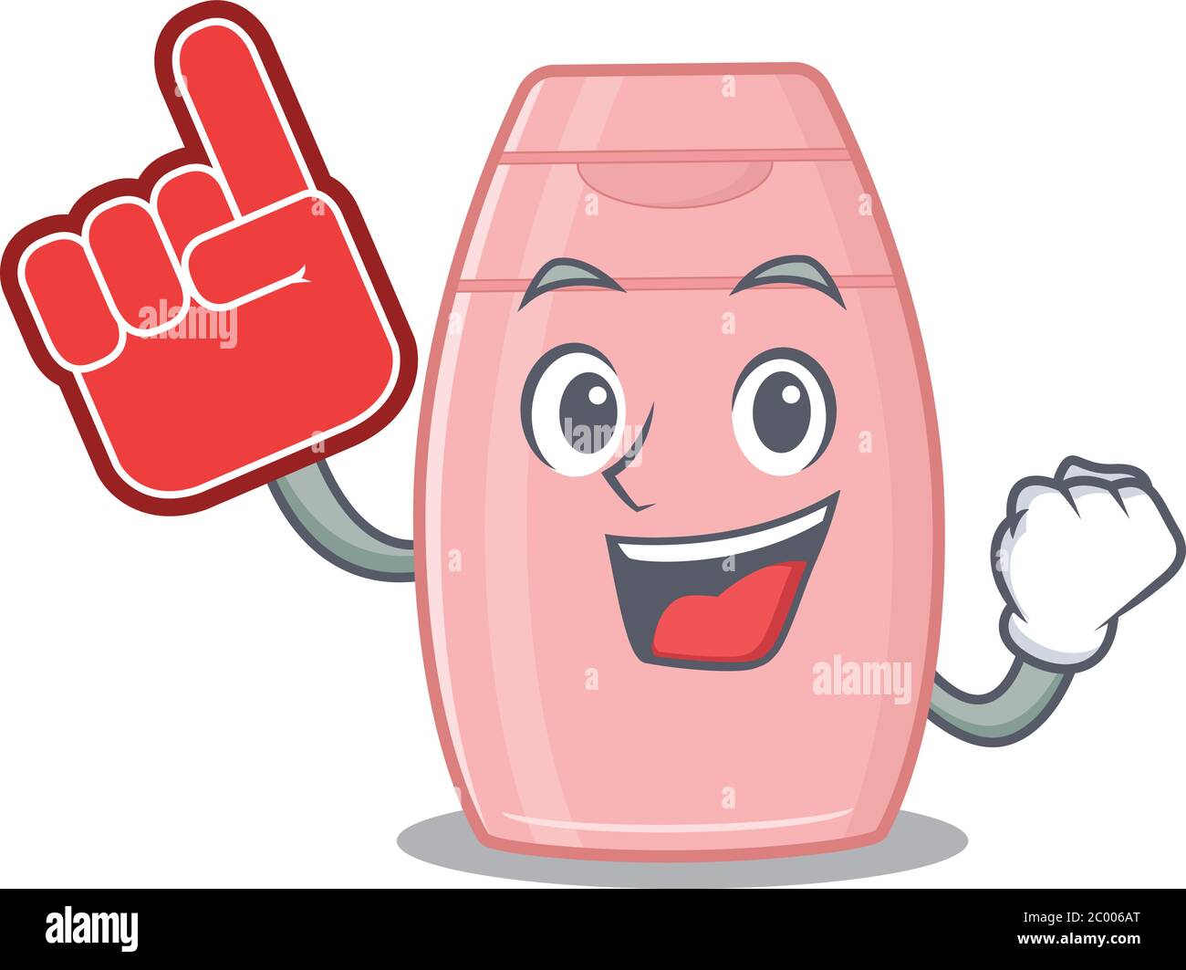 Baby cream in cartoon drawing character design with Foam finger Stock ...