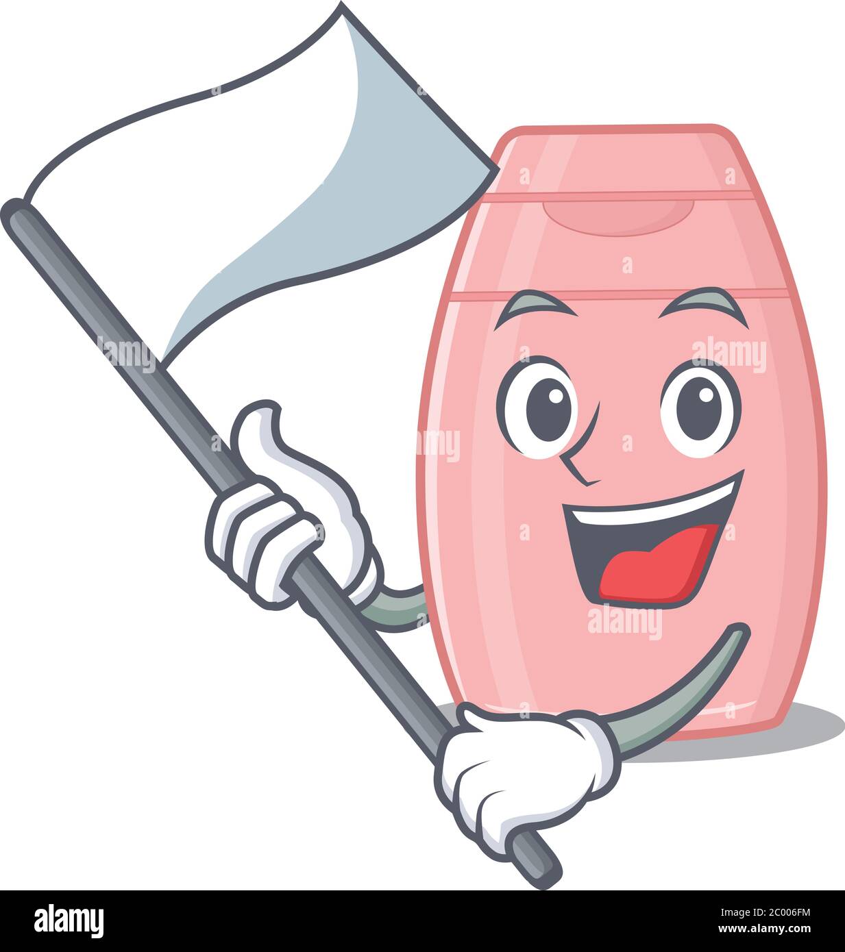 A heroic baby cream mascot character design with white flag Stock ...