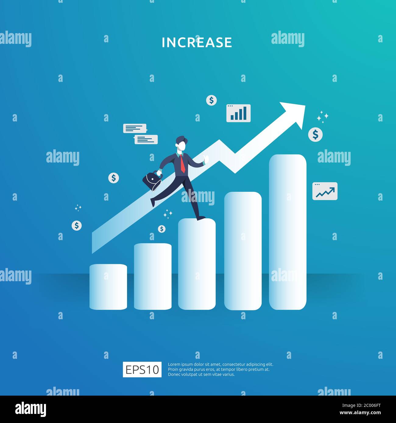 growth up arrow illustration concept for income salary rate increase ...