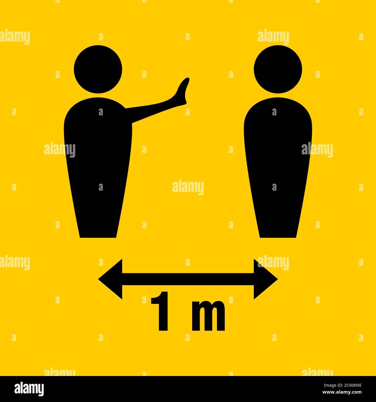 Social Distancing Keep Your Safety Distance 1 m or 1 Metre Icon. Vector ...