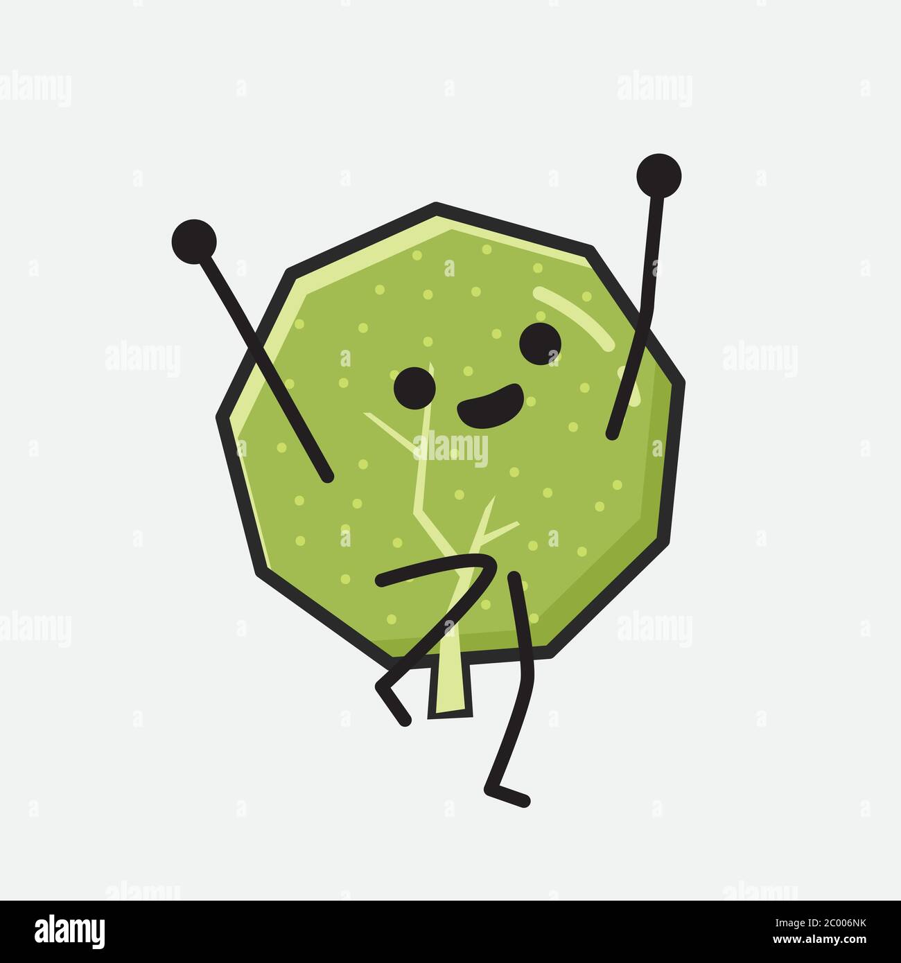 An illustration of Cute Green Tree Mascot Vector Character in Flat ...