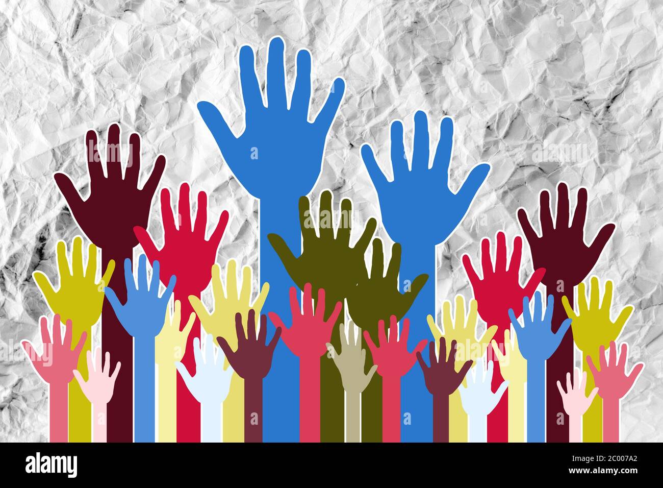 colorful silhouette hands background design Stock Photo - Alamy