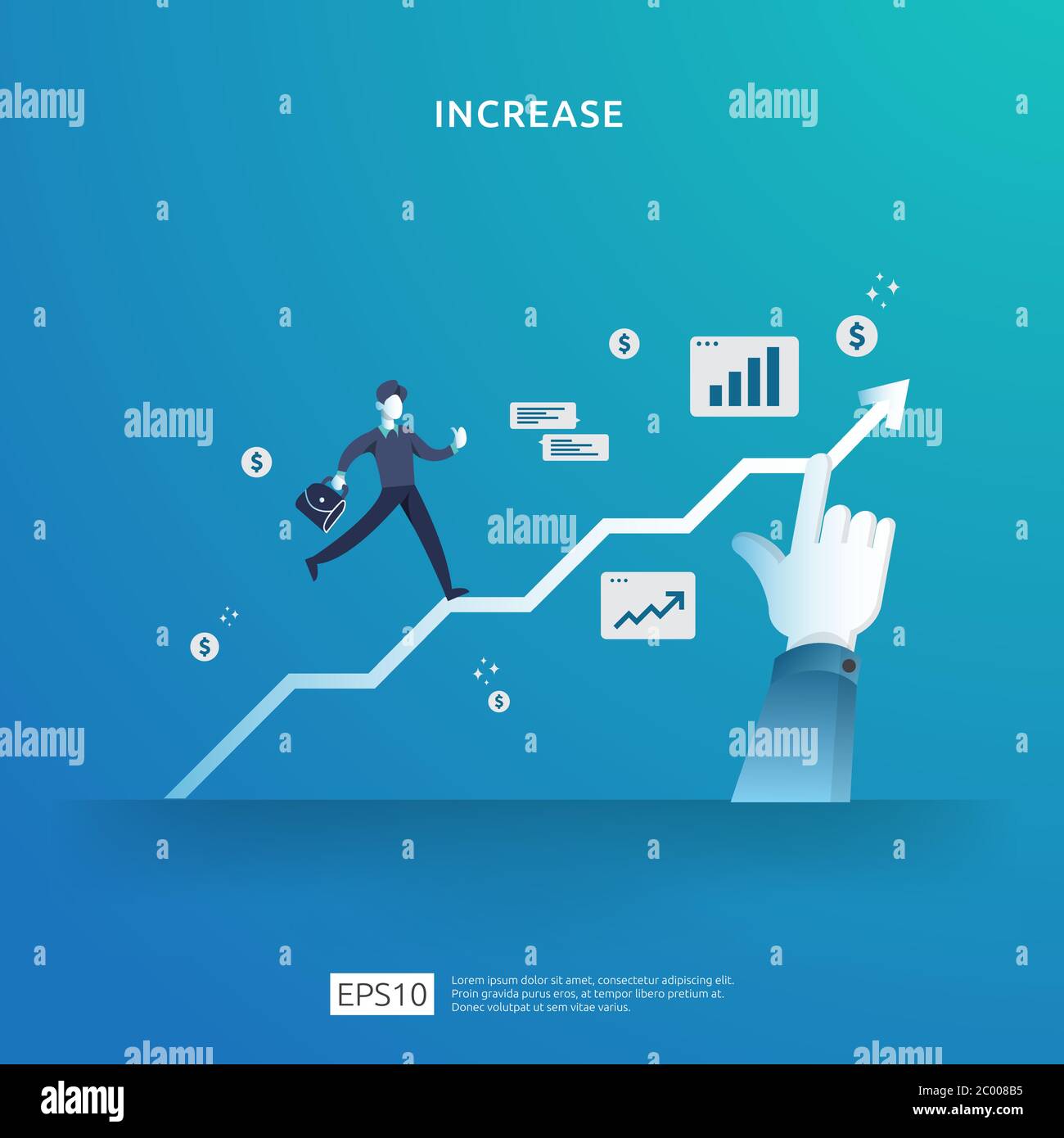income salary rate increase concept illustration with people character ...