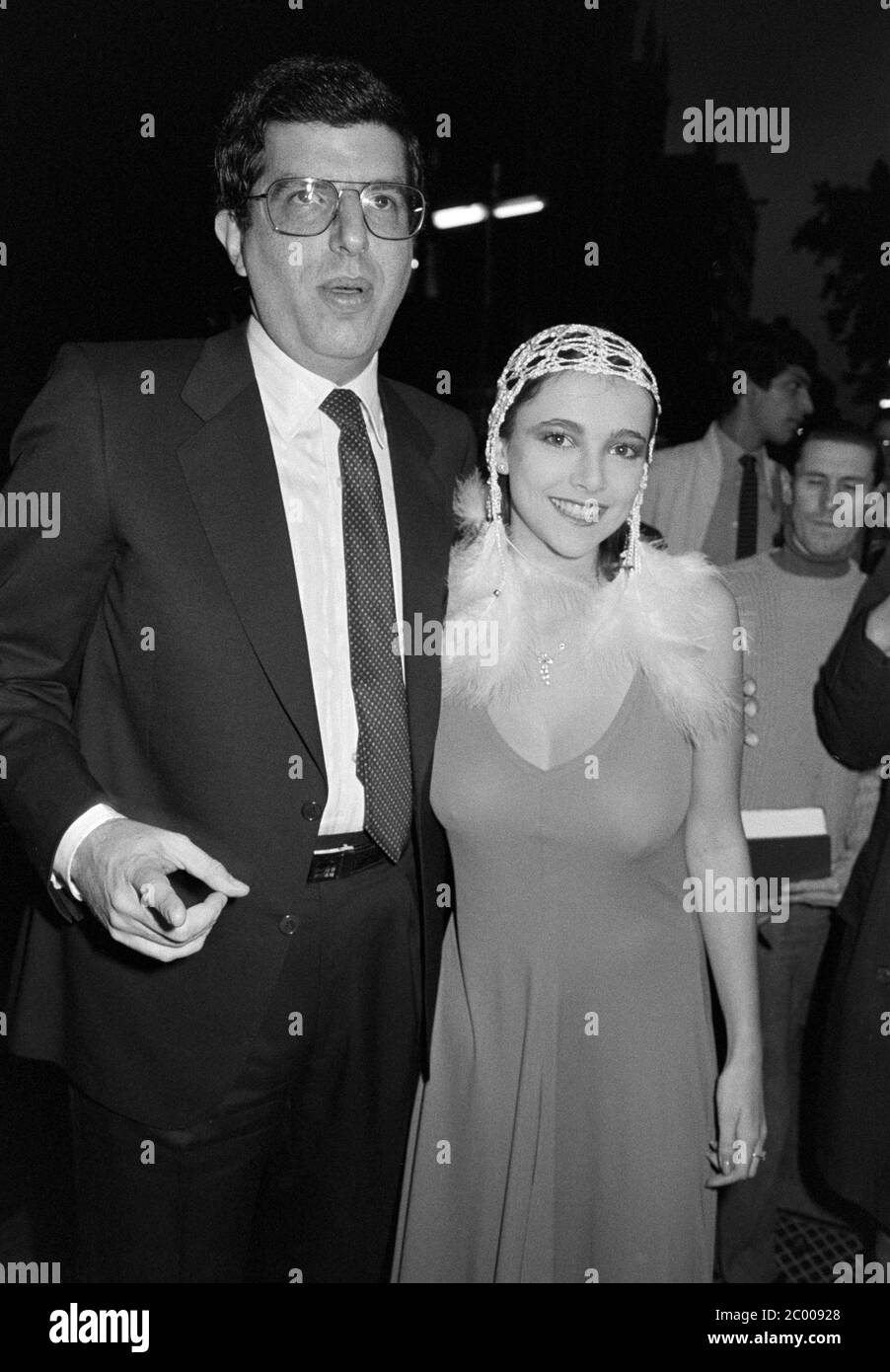 LONDON, UK. Sept 1980: Composer Marvin Hamlisch & actress Emma Samms at ...
