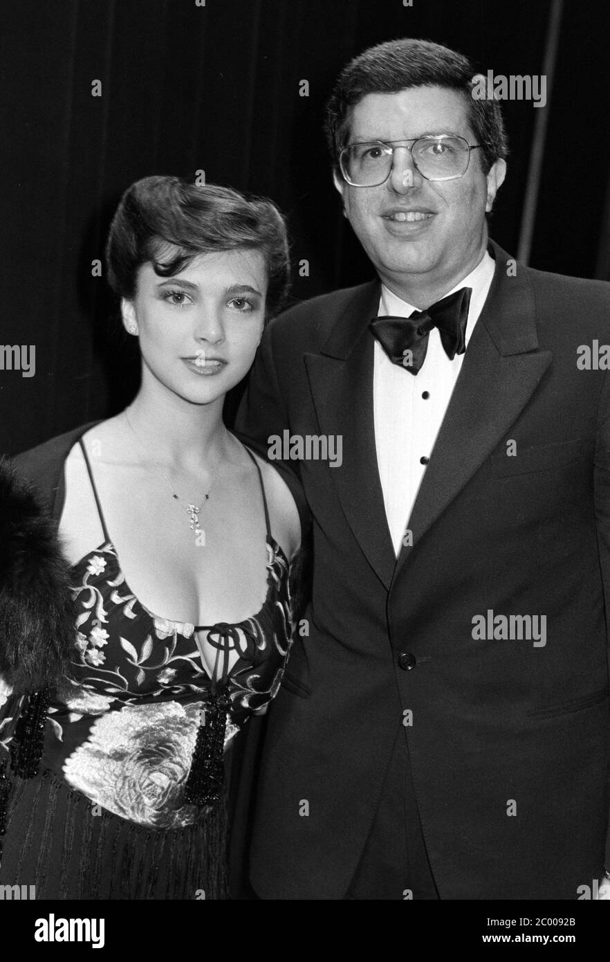 LONDON, UK. Sept 1980: Composer Marvin Hamlisch & actress Emma Samms at ...