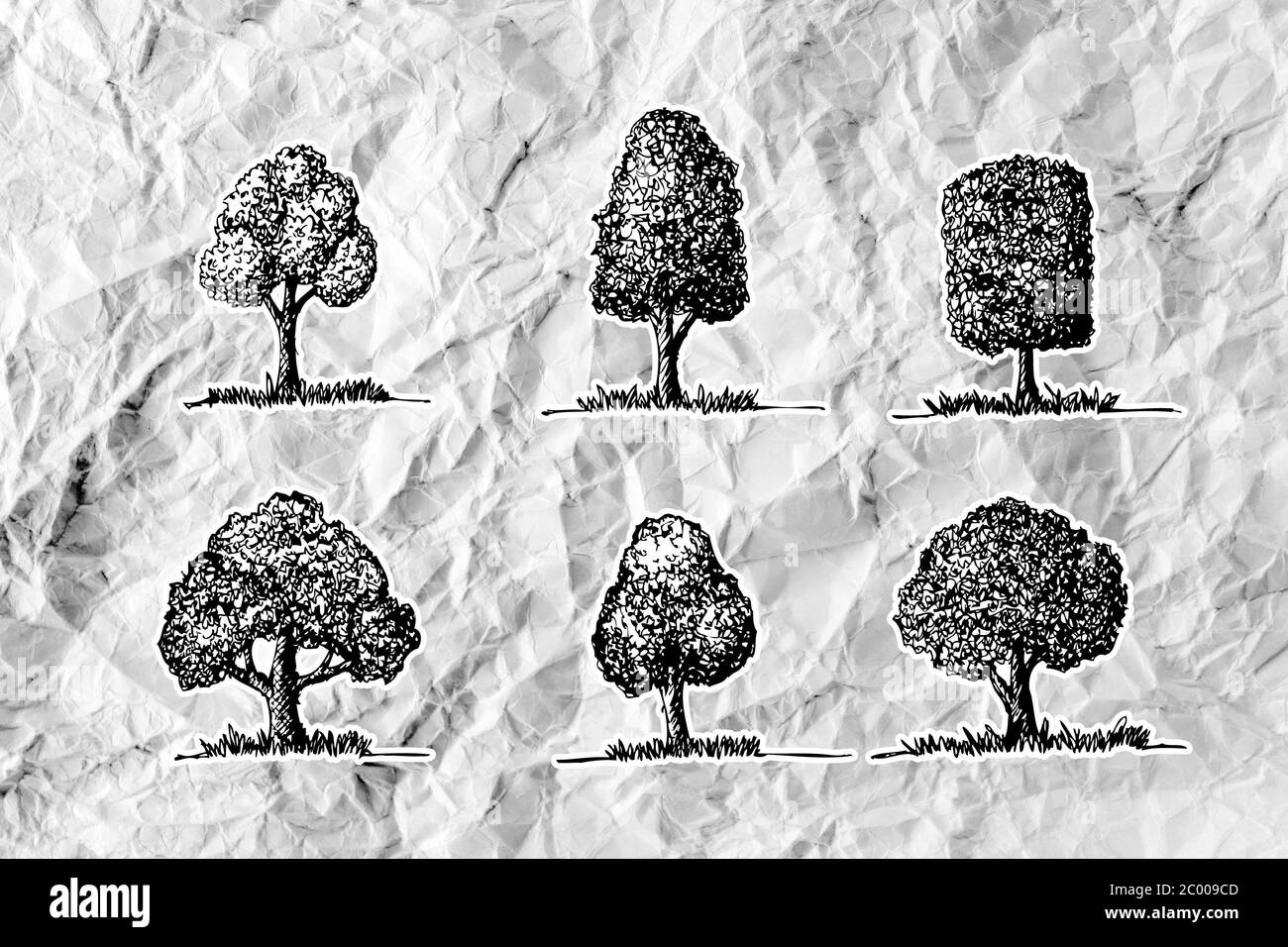 Crumpled green paper Black and White Stock Photos & Images - Alamy