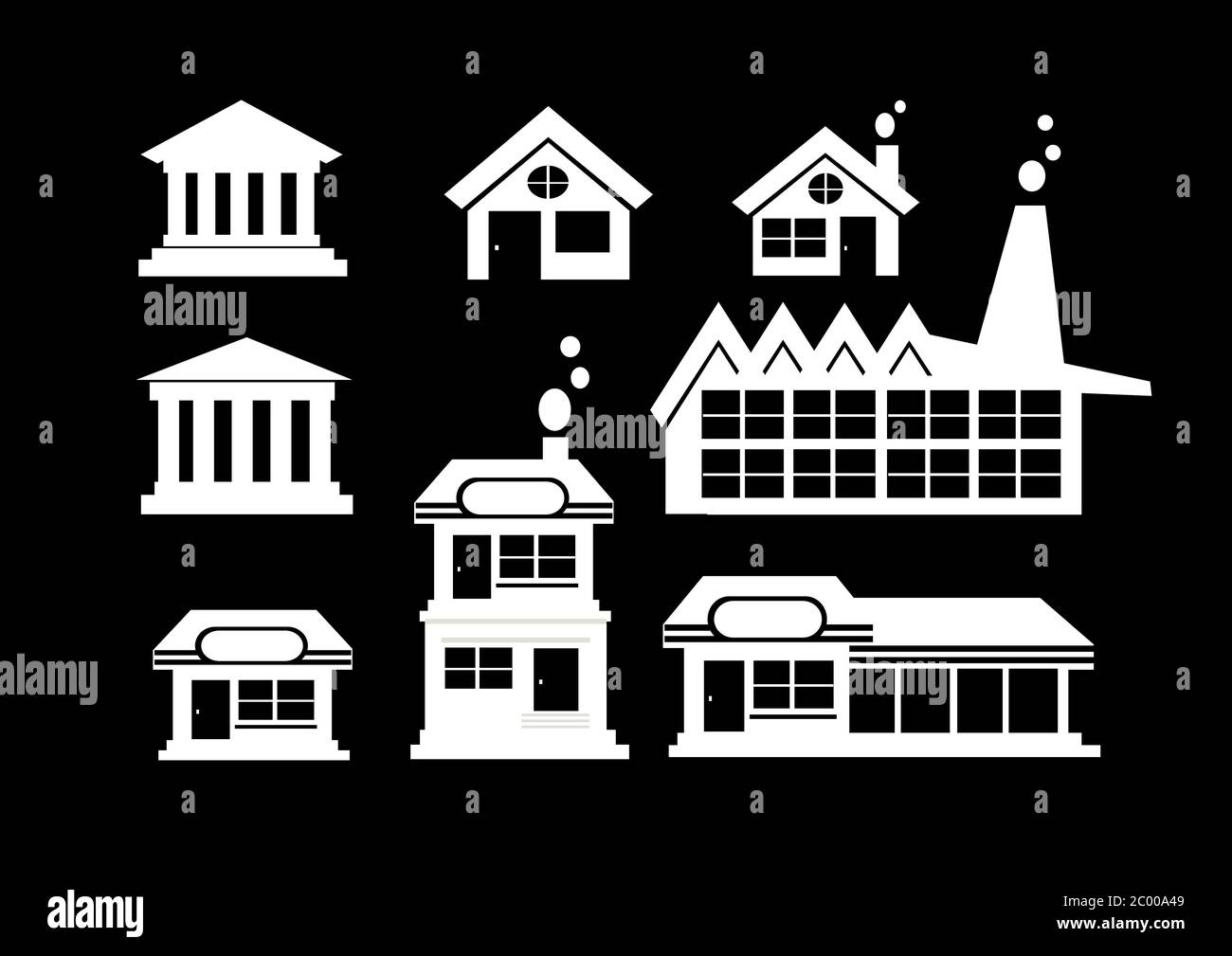 Building Icons Set Stock Photo - Alamy