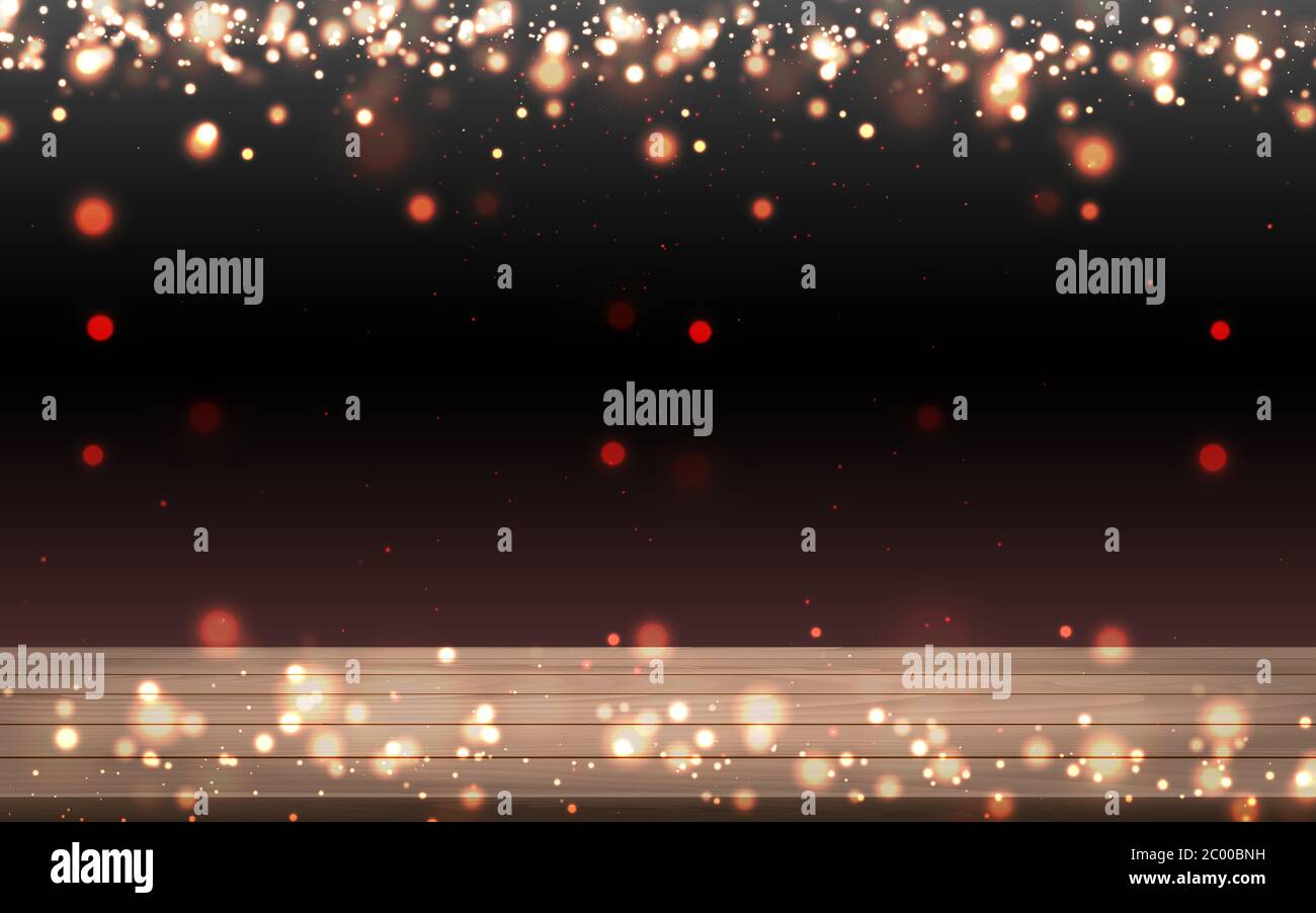 wooden table with colorful light abstract background Stock Vector Image ...