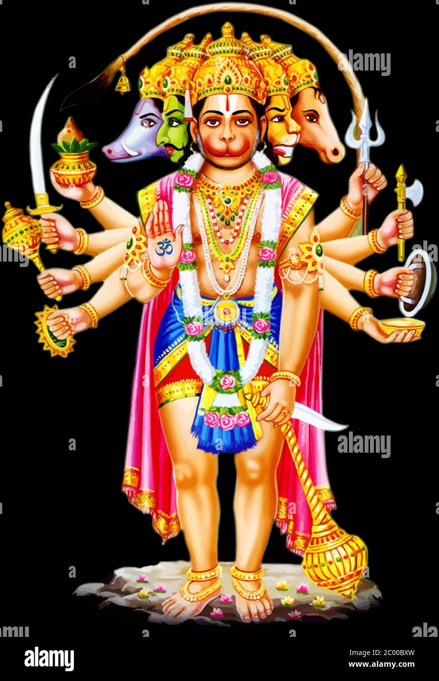 indian god monkey holy hanuman jayanti faith mythology illustration ...