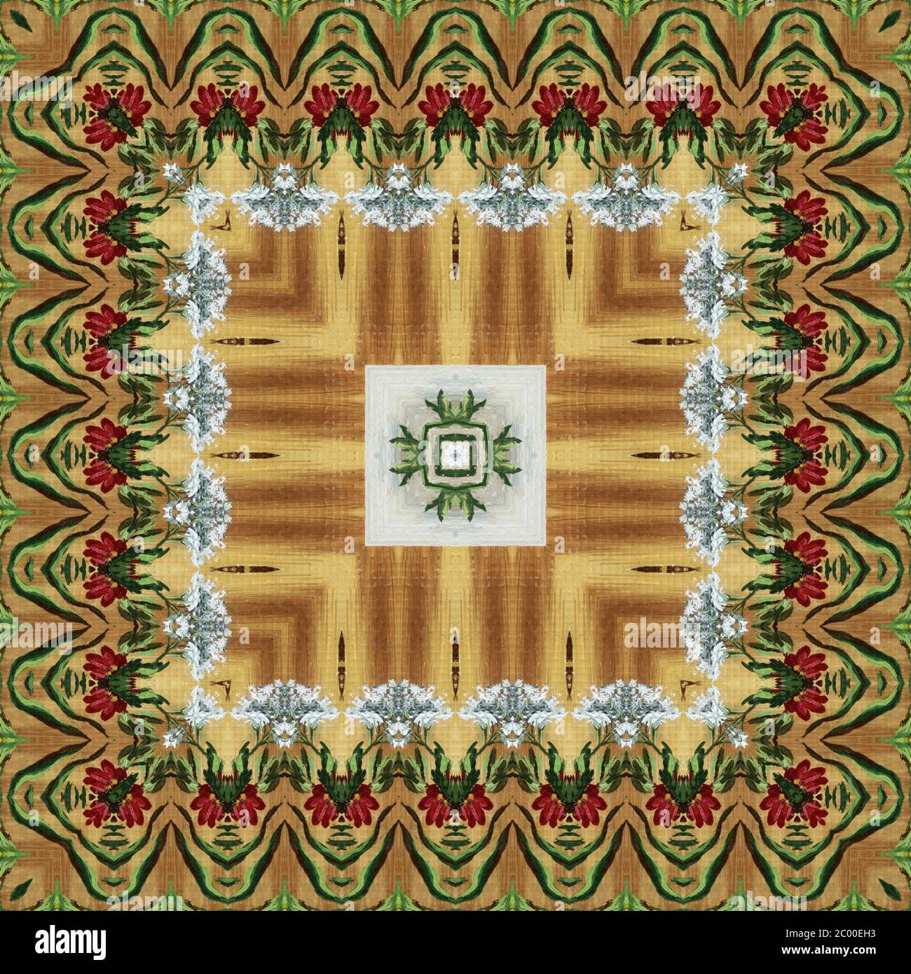 Seamless floral pattern, oil painting Stock Photo - Alamy