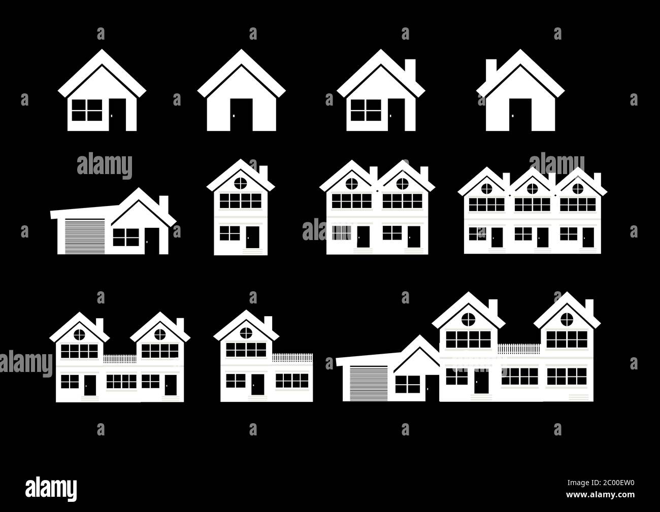 Building Icons Set Stock Photo - Alamy