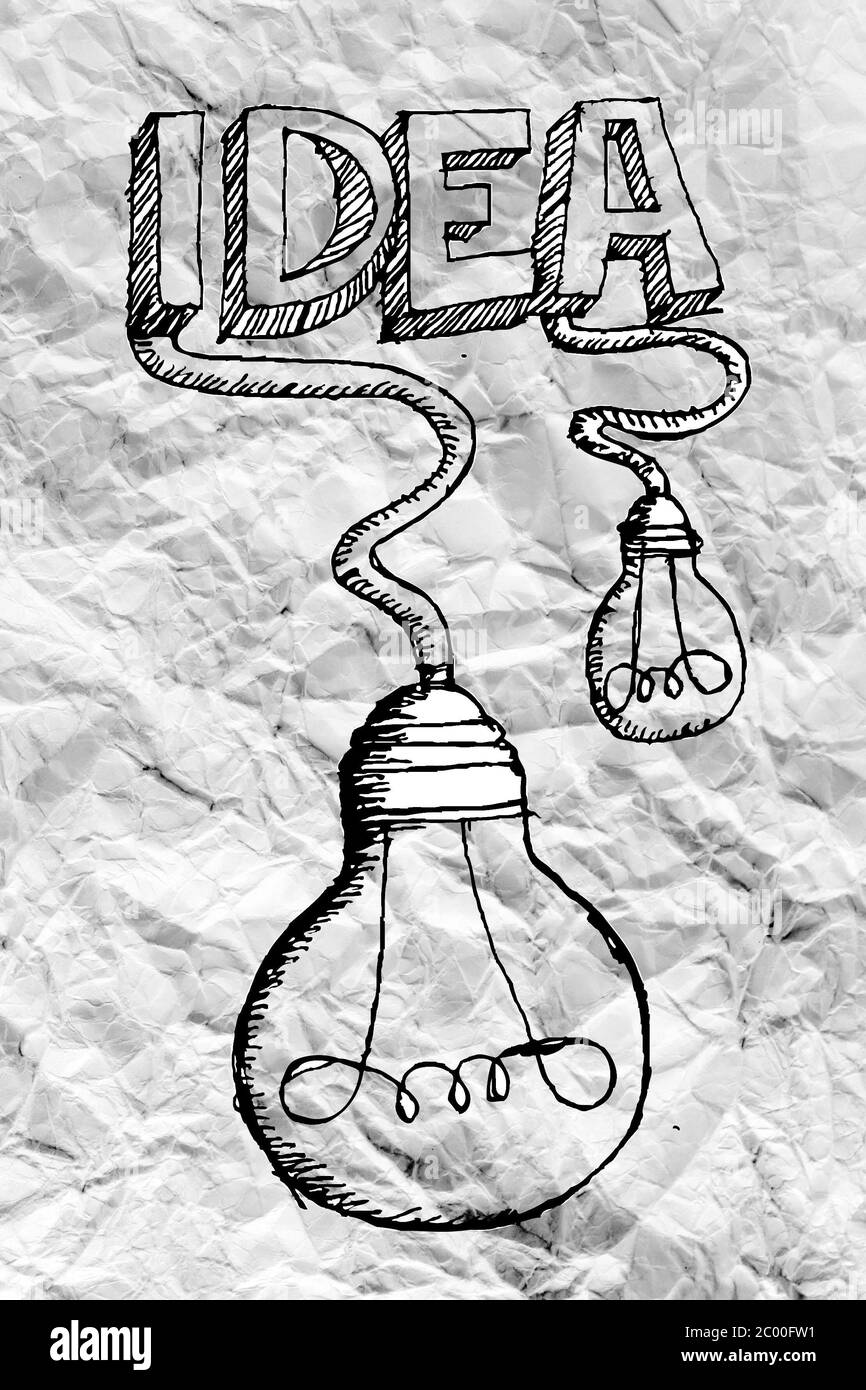 idea concept light bulb on crumpled paper Stock Photo - Alamy