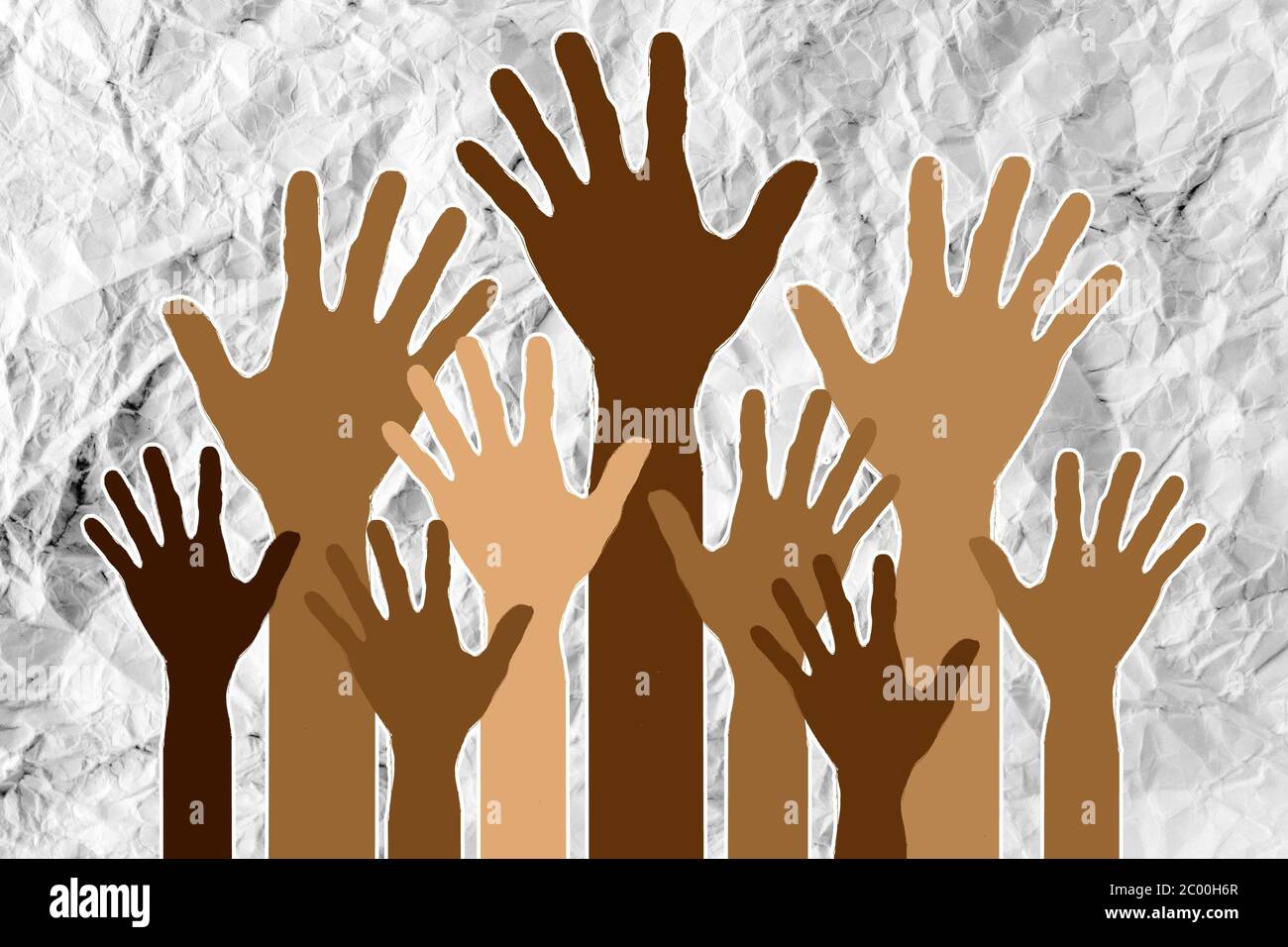colorful silhouette hands background design Stock Photo - Alamy