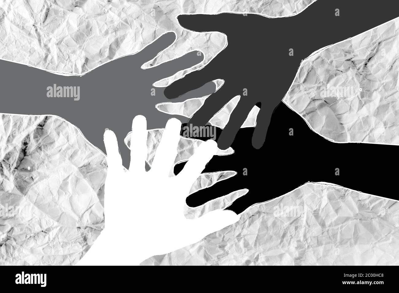colorful silhouette hands background design Stock Photo - Alamy