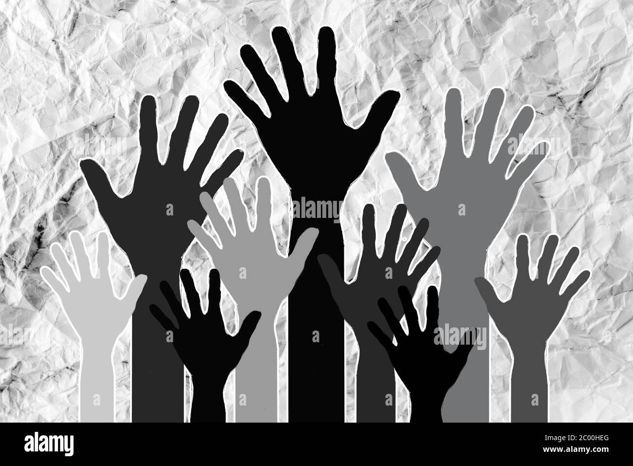colorful silhouette hands background design Stock Photo - Alamy
