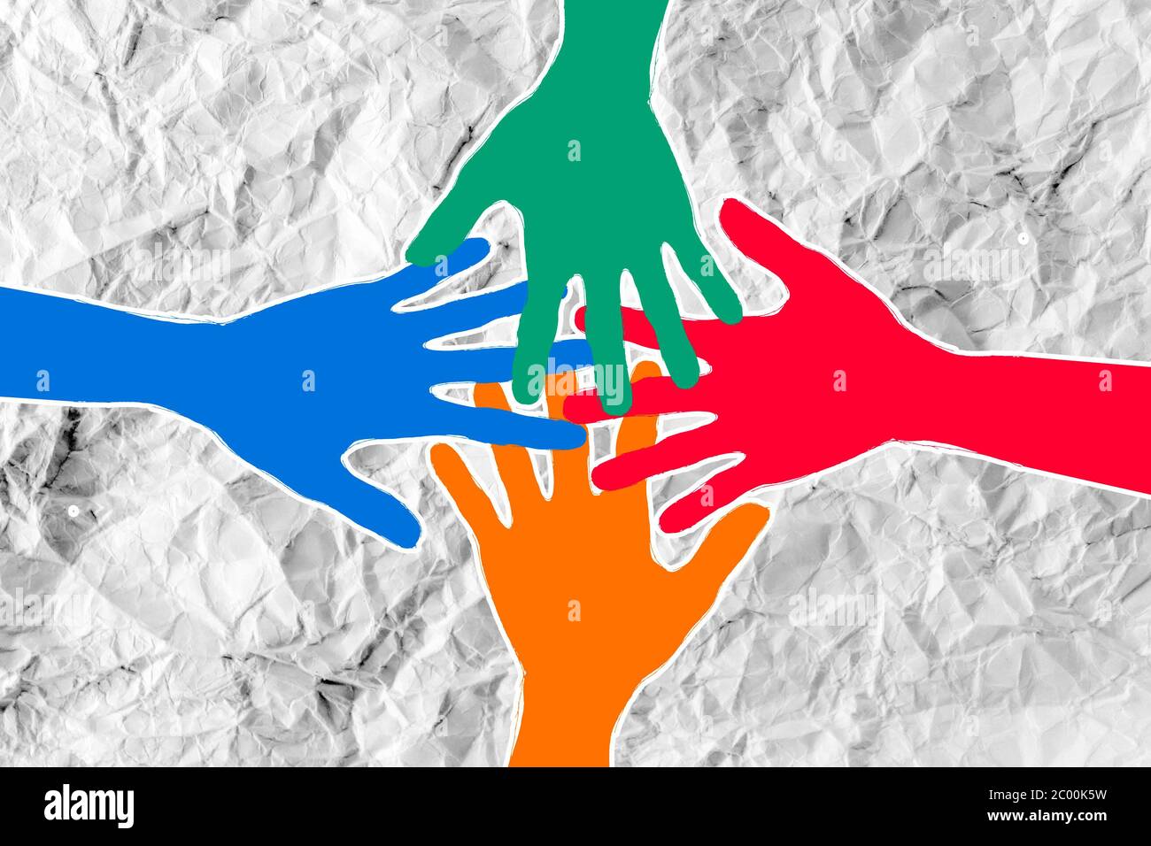 colorful silhouette hands background design Stock Photo - Alamy
