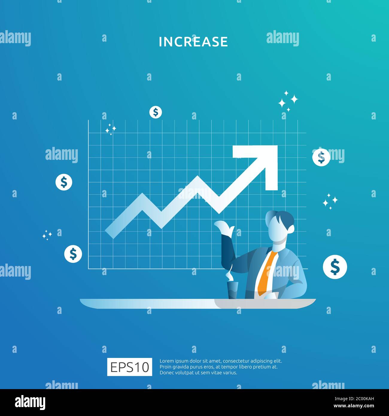 income salary rate increase concept illustration with people character ...
