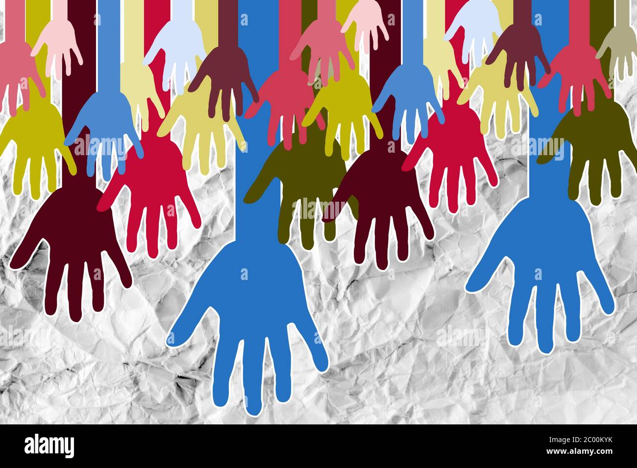 colorful silhouette hands background design Stock Photo - Alamy