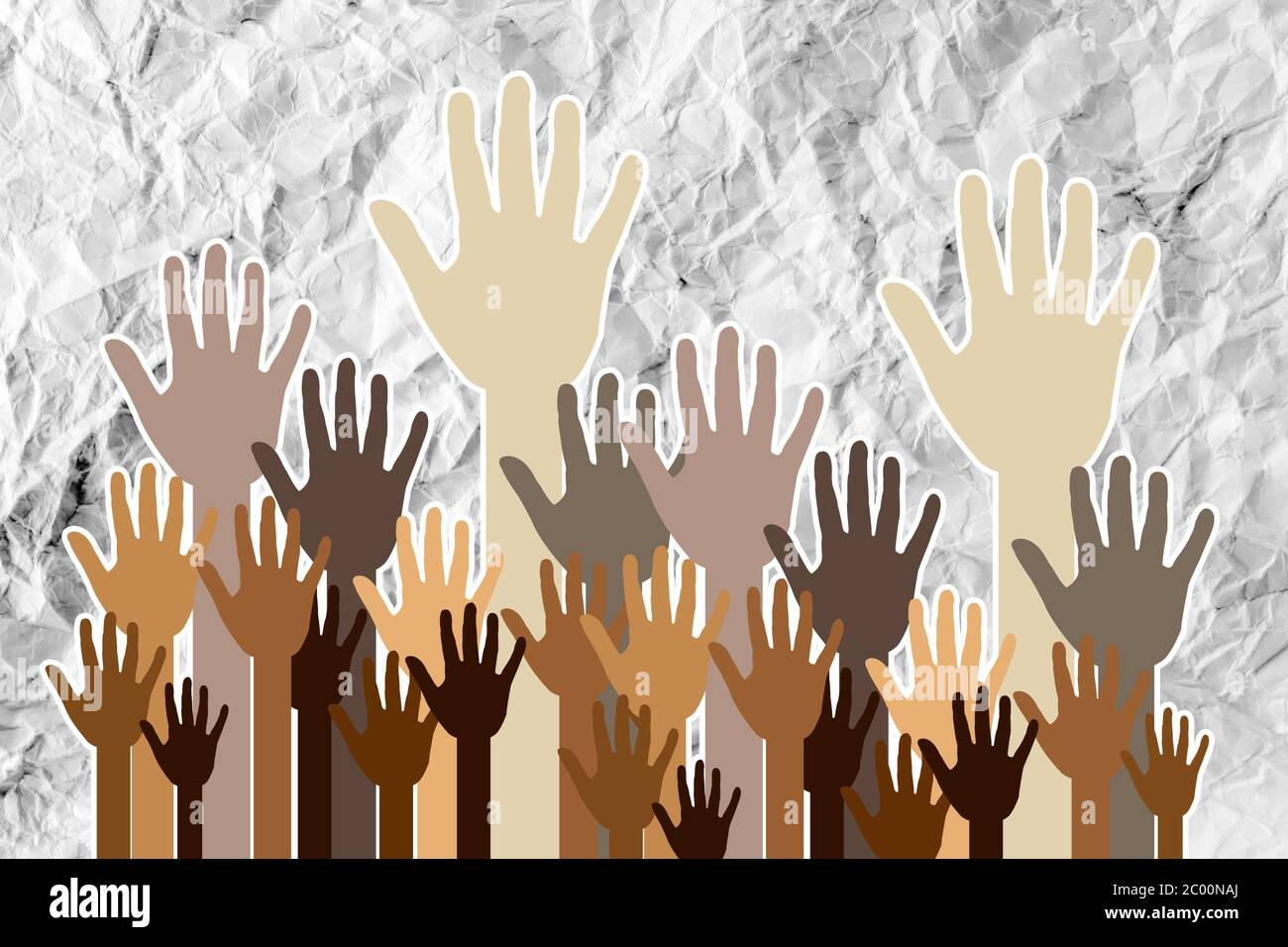 colorful silhouette hands background design Stock Photo - Alamy