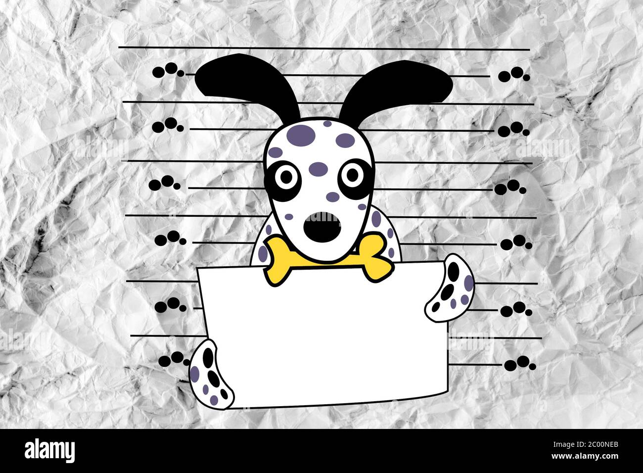 cute Dog on crumpled paper Stock Photo - Alamy
