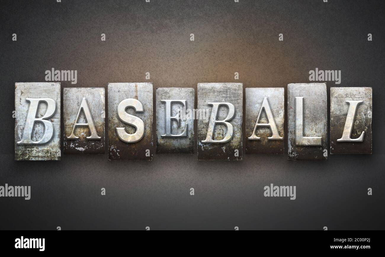 Baseball word retro hi-res stock photography and images - Alamy