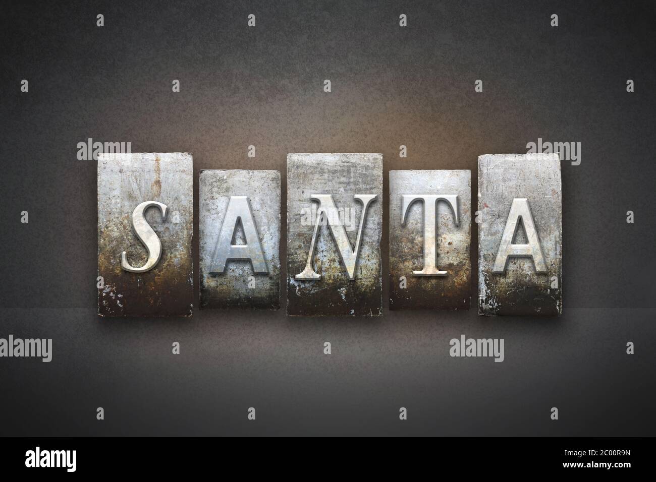 Santa Letterpress Concept Stock Photo - Alamy