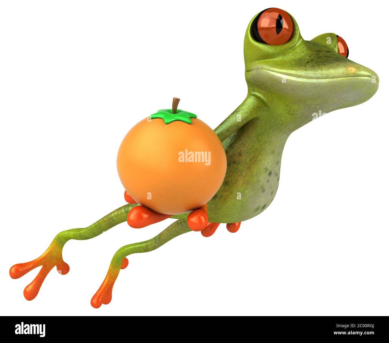 Fun frog - 3D Illustration Stock Photo - Alamy