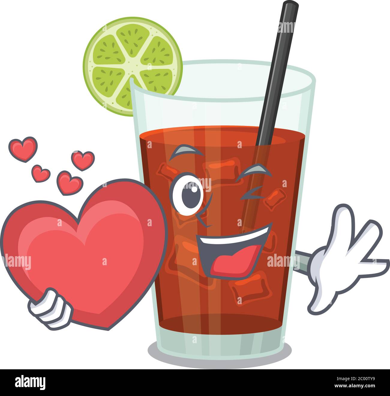Heart cocktail character cartoon hi-res stock photography and images ...